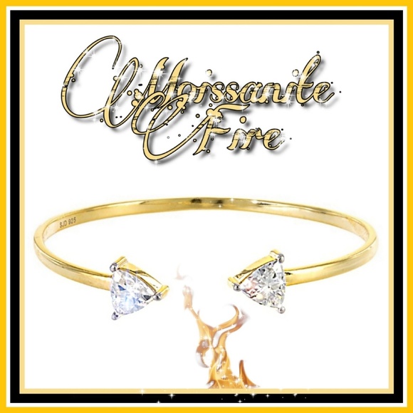 MOISSANITE FIRE | Jewelry | New Auth Moissanite Fire 77cttw Trillion ...